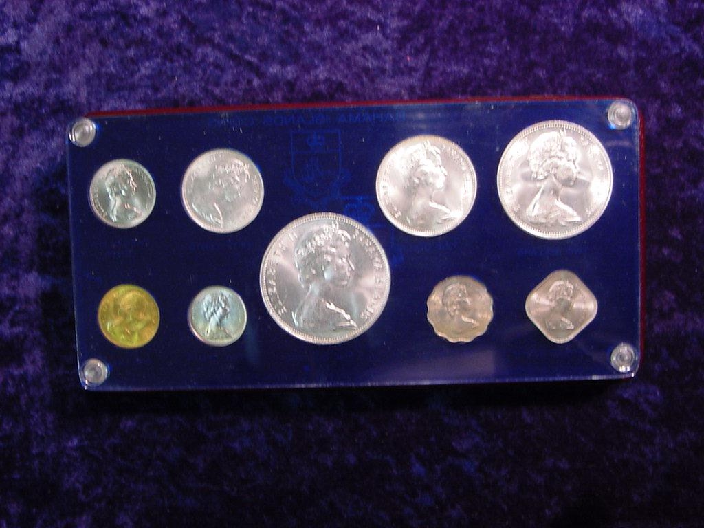 1966 Bahamas 9-Coin. UNC Coin Set.