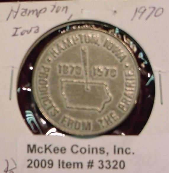 1870-1970 Hampton, Ia. Centennial Medal