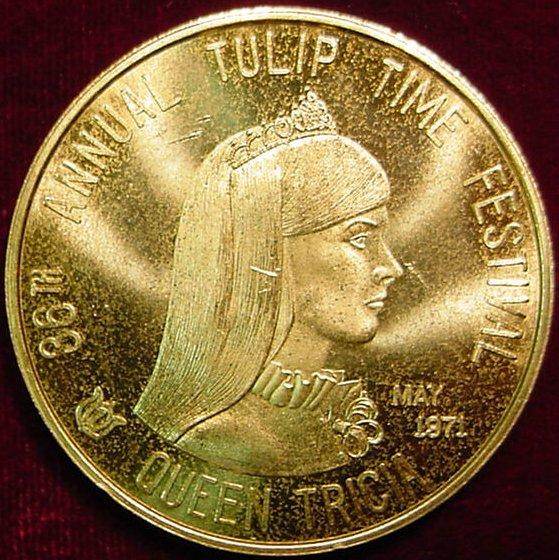 1971 Dutch Dollar. Pella, Iowa Tulip Time