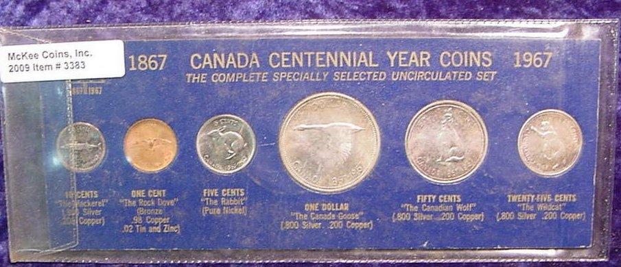 1867-1967 Canada Confederation Silver Set