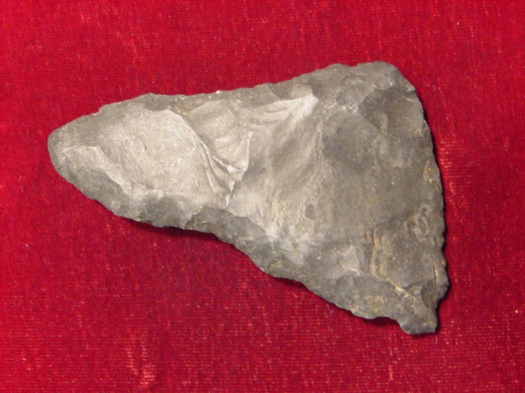 Black Chert Indian Knife. Well flaked.