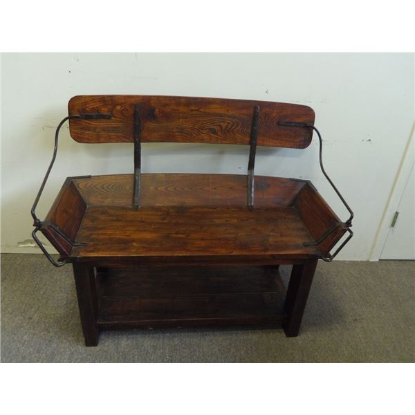Primitive Wooden Buggy Bench