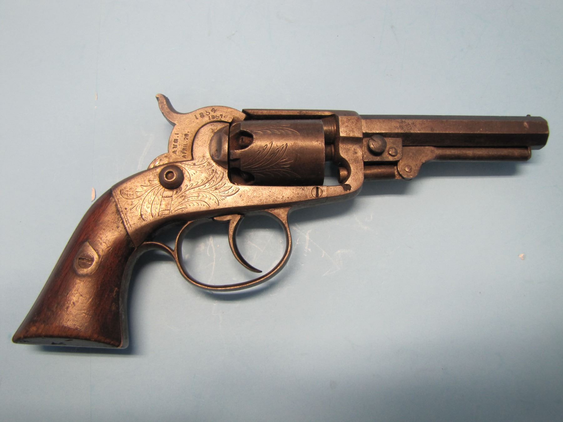 ANTIQUE: Very Rare Engraved Ells Third Model Percussion Revolver ...