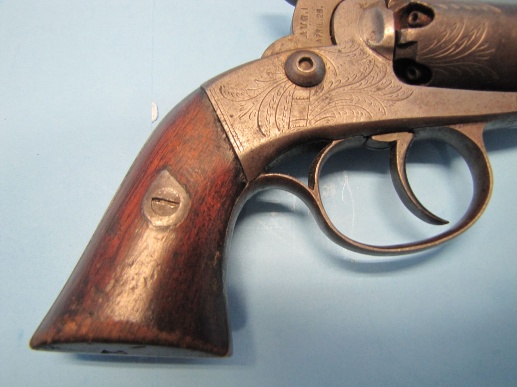 ANTIQUE: Very Rare Engraved Ells Third Model Percussion Revolver ...