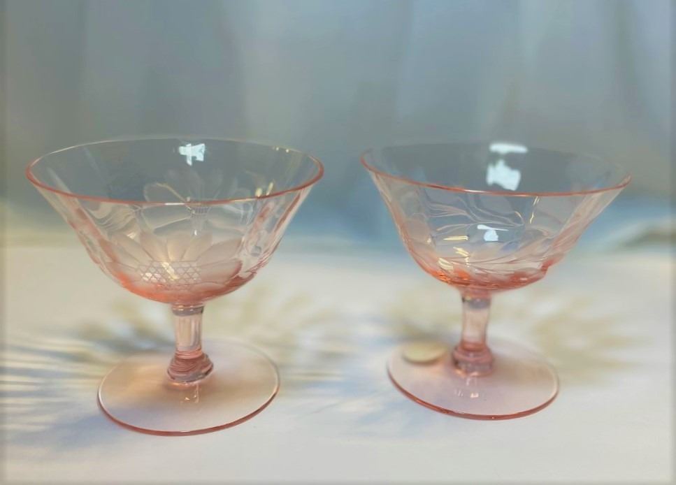 Pink Hughes Cornflower Two Glasses