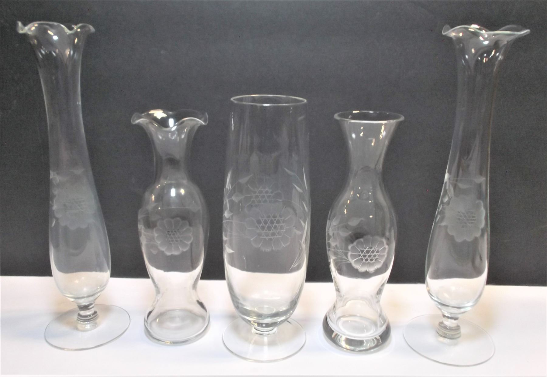 Five Cornflower Crystal Bud Vase