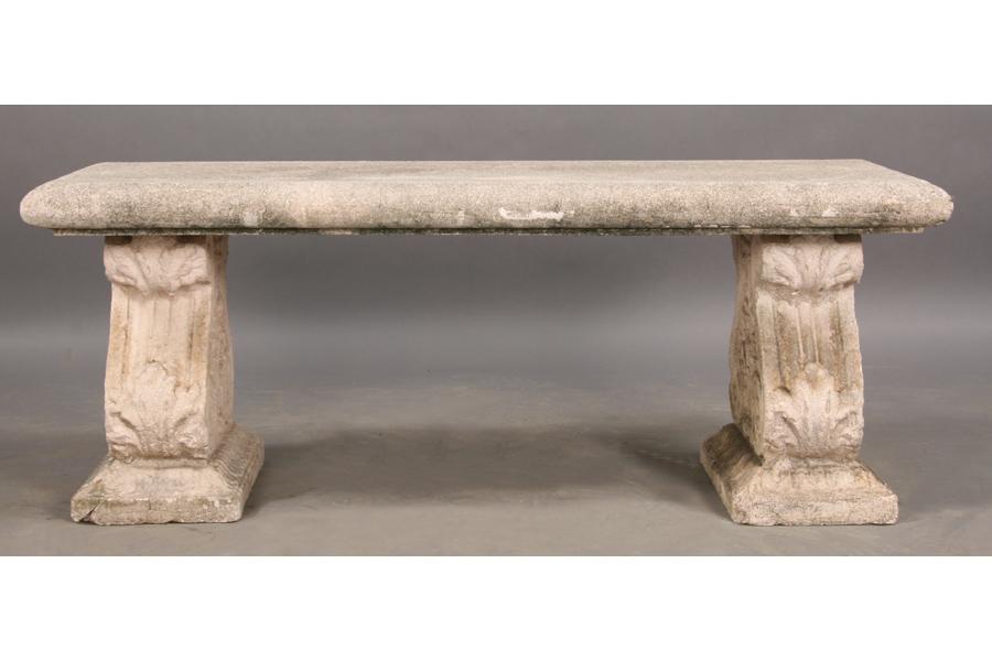 LARGE CAST STONE GARDEN BENCH SEAT SLAB TOP