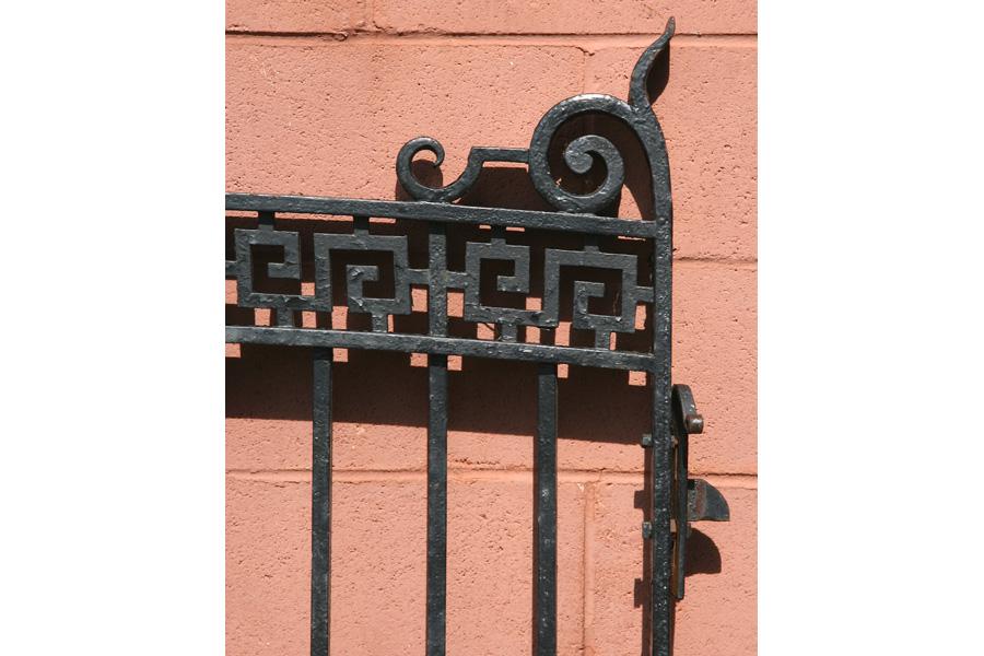 NEOCLASSICAL IRON GATE GREEK KEY GARDEN