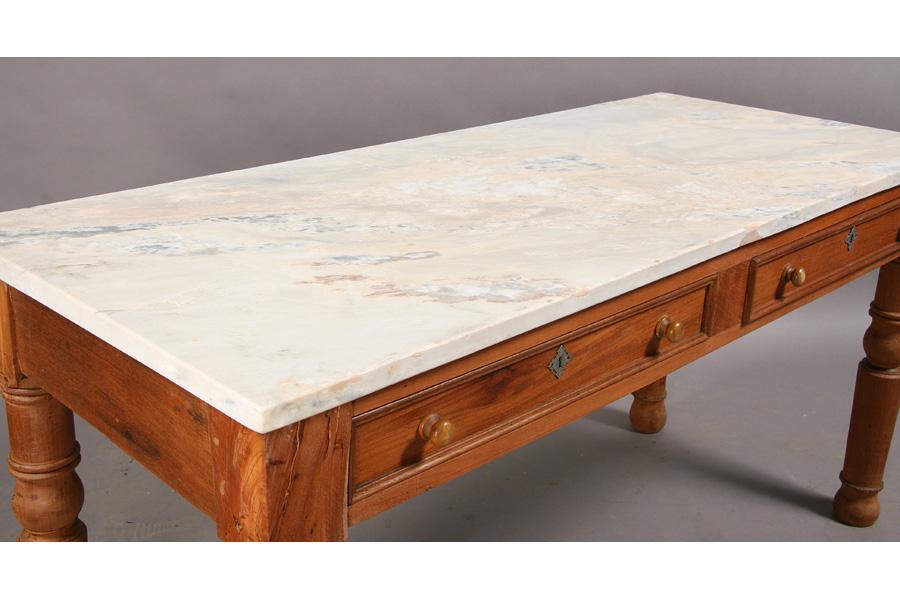 ANTIQUE MARBLE TOP PASTRY TABLE SLAB TOP