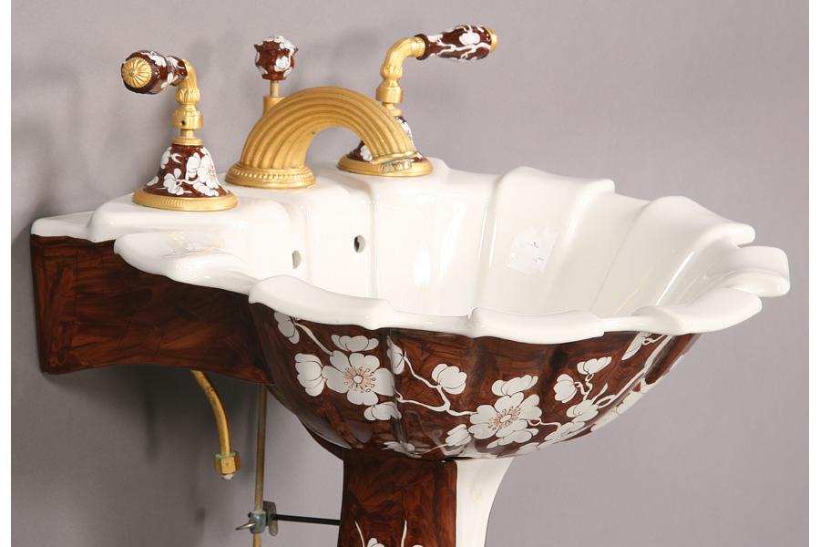 LABELED SHERLE WAGNER SHELL FORM BATHROOM SINK