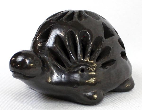 Oaxacan Black Cutaway Pottery Turtle