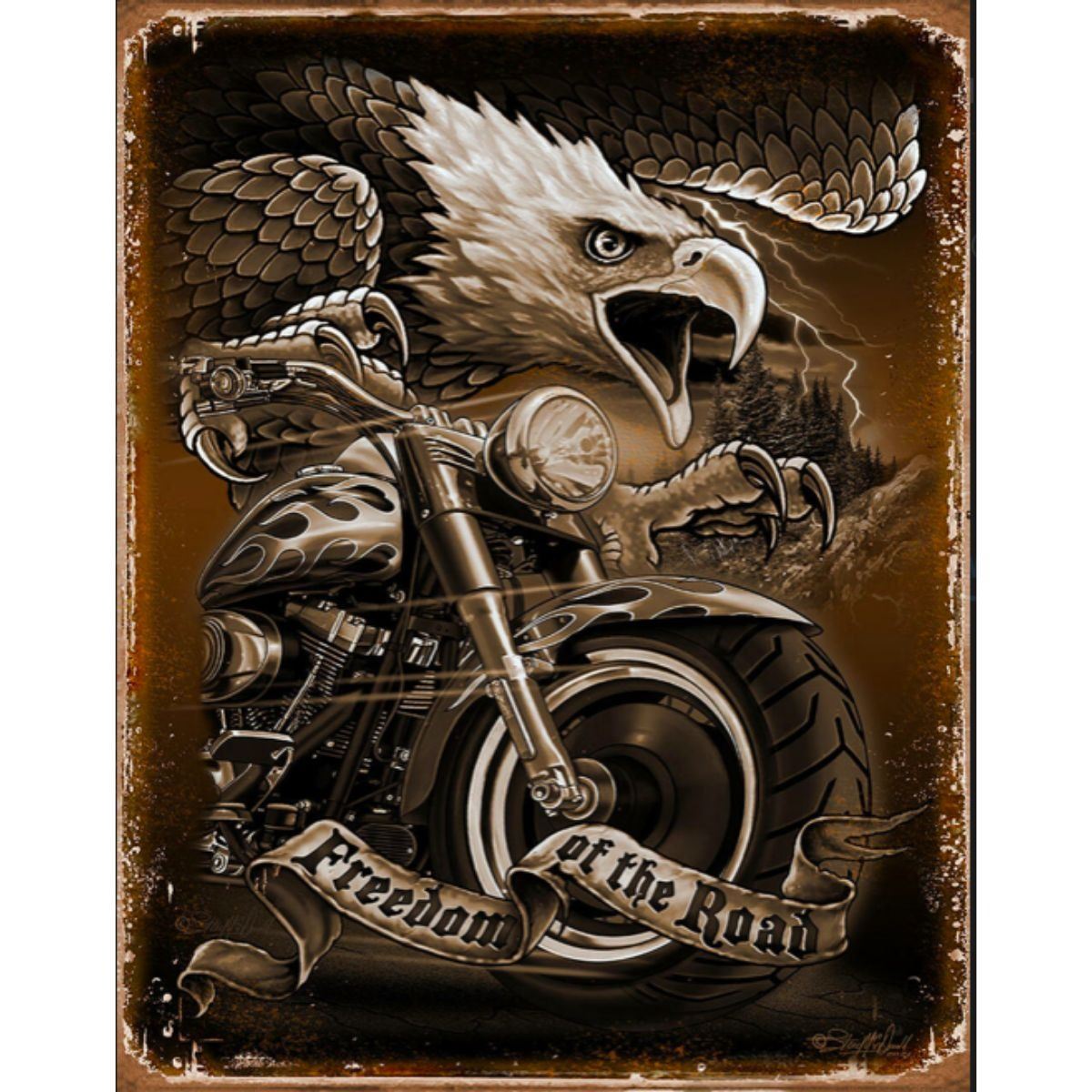 Freedom Road Metal Pub Bar Sign