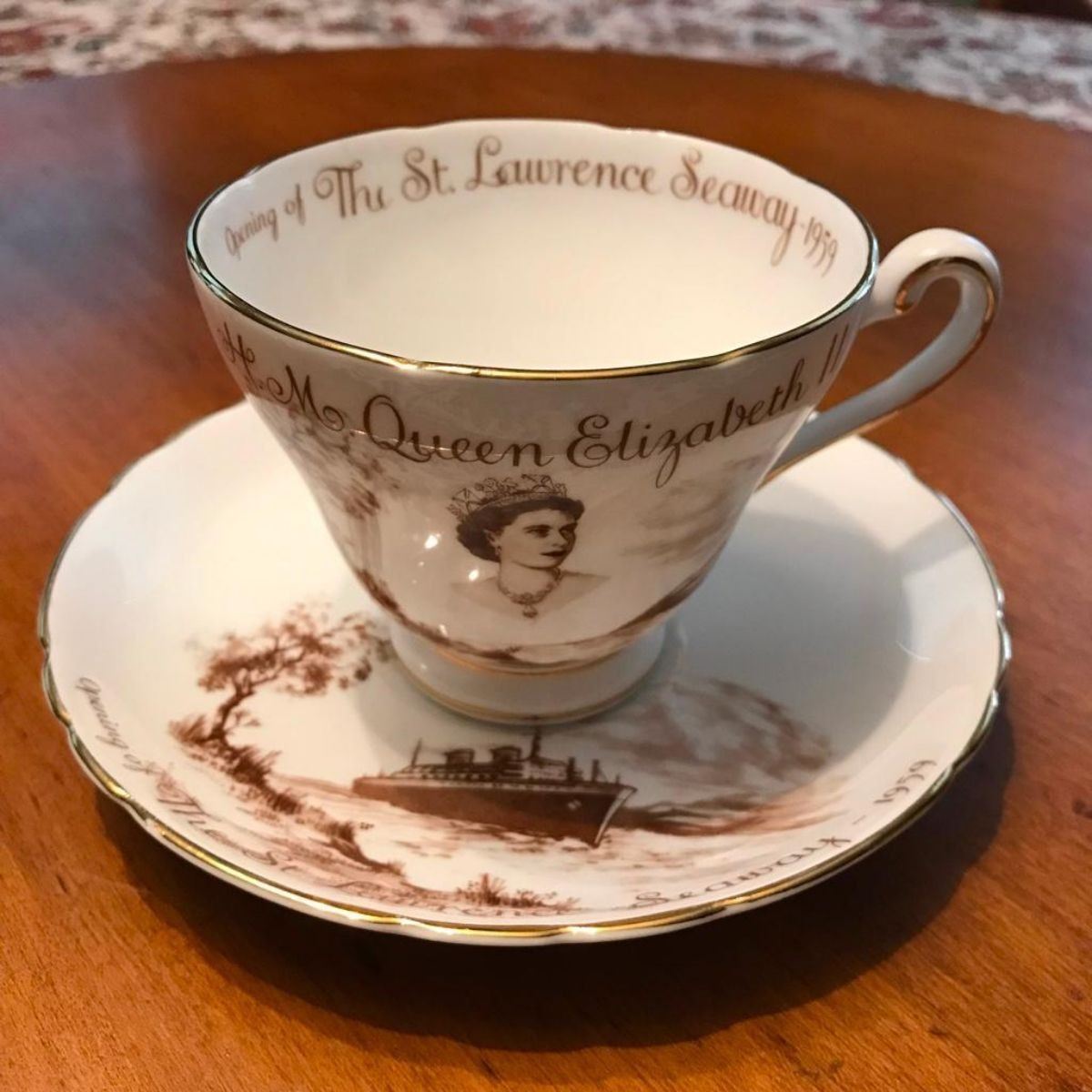 1959 Queen Elizabeth II, St. Lawrence Seaway Teacup Set