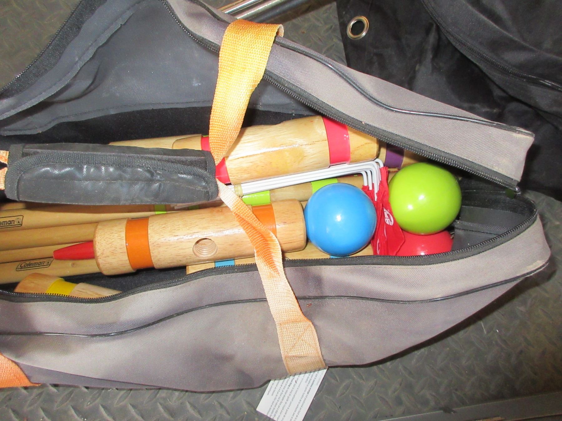 GARAGE: Weiner Sticks, Bow & Arrow, Bocce Ball Set, Croquet Set ...