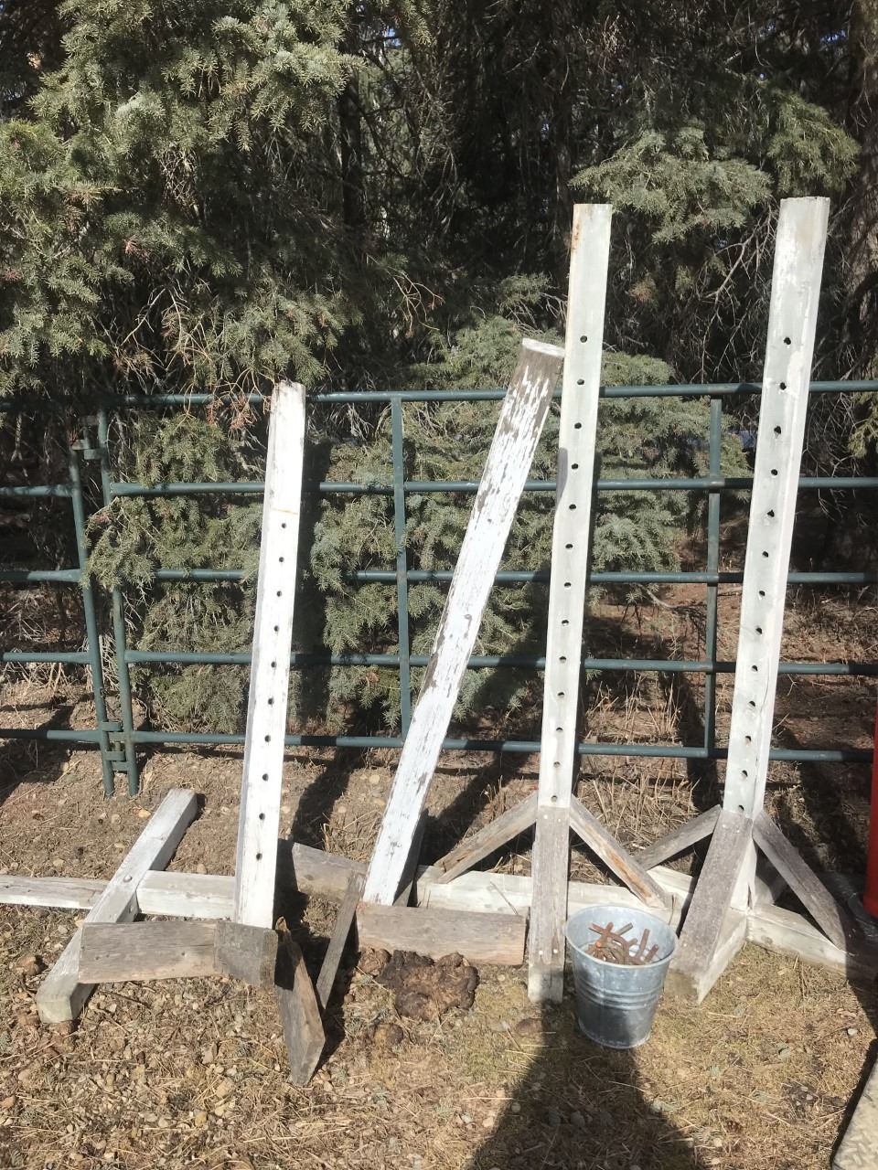 CORRAL: 4 - Wooden Jump Standards with Metal Cups