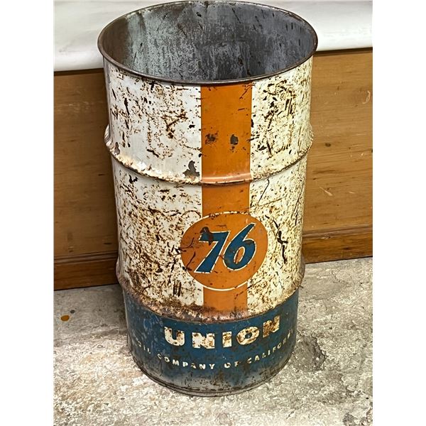 Vintage Union 76 Advertising Oil Drum / Can (approx 26.5"T & 14.5"W)