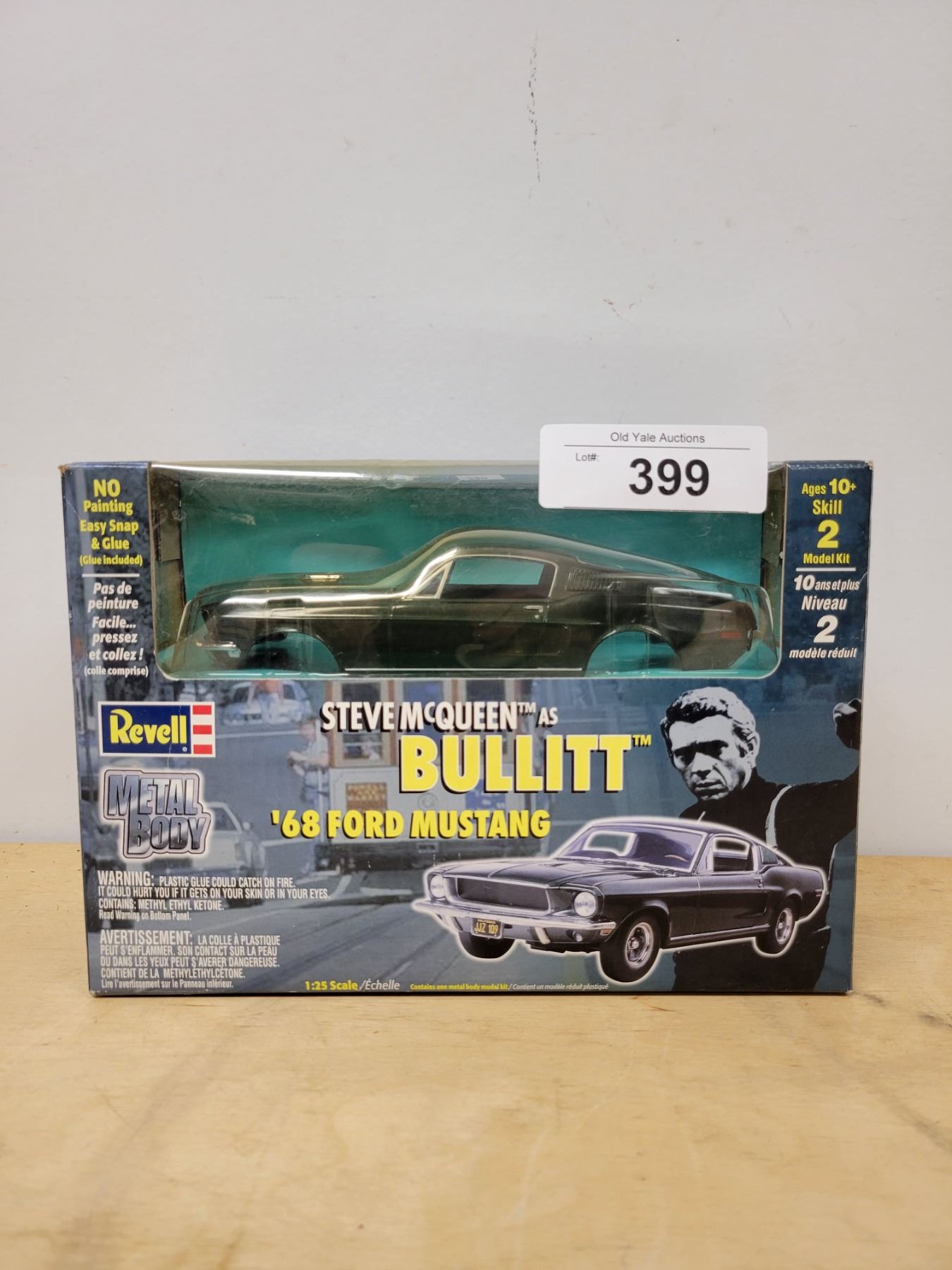 SEALED STEVE MCQUEEN "BULLITT" '68 FORD MUSTANG METAL MODEL KIT