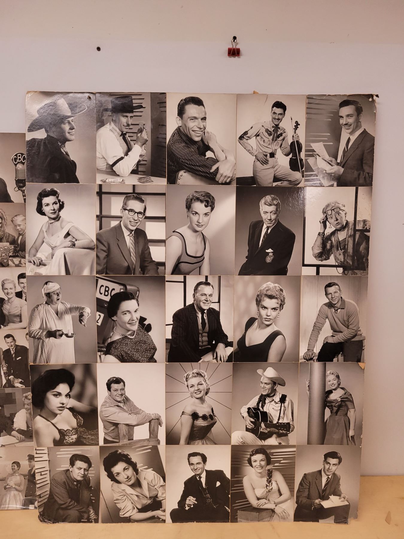 FOUR LARGE 1950'S CBC RADIO & TV PERSONALITIES POSTERS MOUNTED ON CARDBOARD