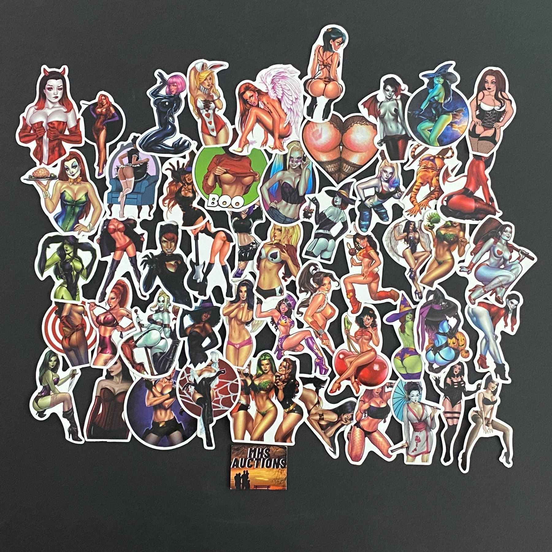 Lot Of 50 Sexy Bikini Devil Pvc Stickers