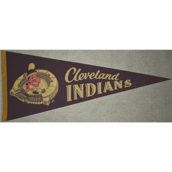 VINTAGE CLEVELAND INDIANS PENNANT FLAG