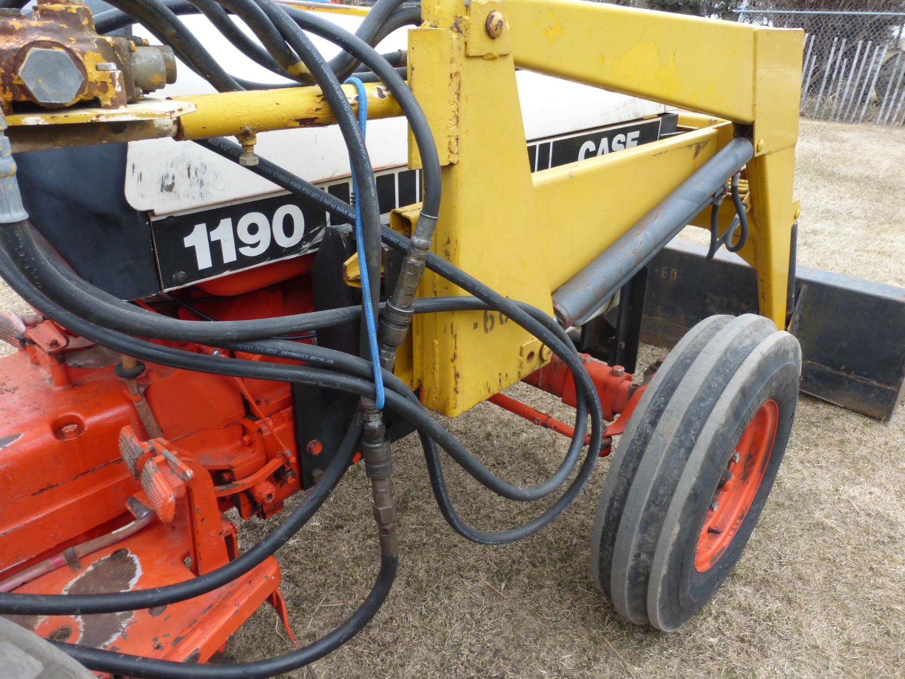 Case 1190 open station Tractor c/w ezee on loader, 3 pt & P.T.O ...