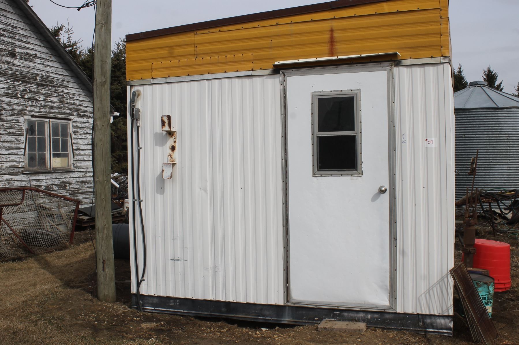 10' x 26' Skid Trailer c/w Meat Cooler, Meat Hooks, Work Counter and ...