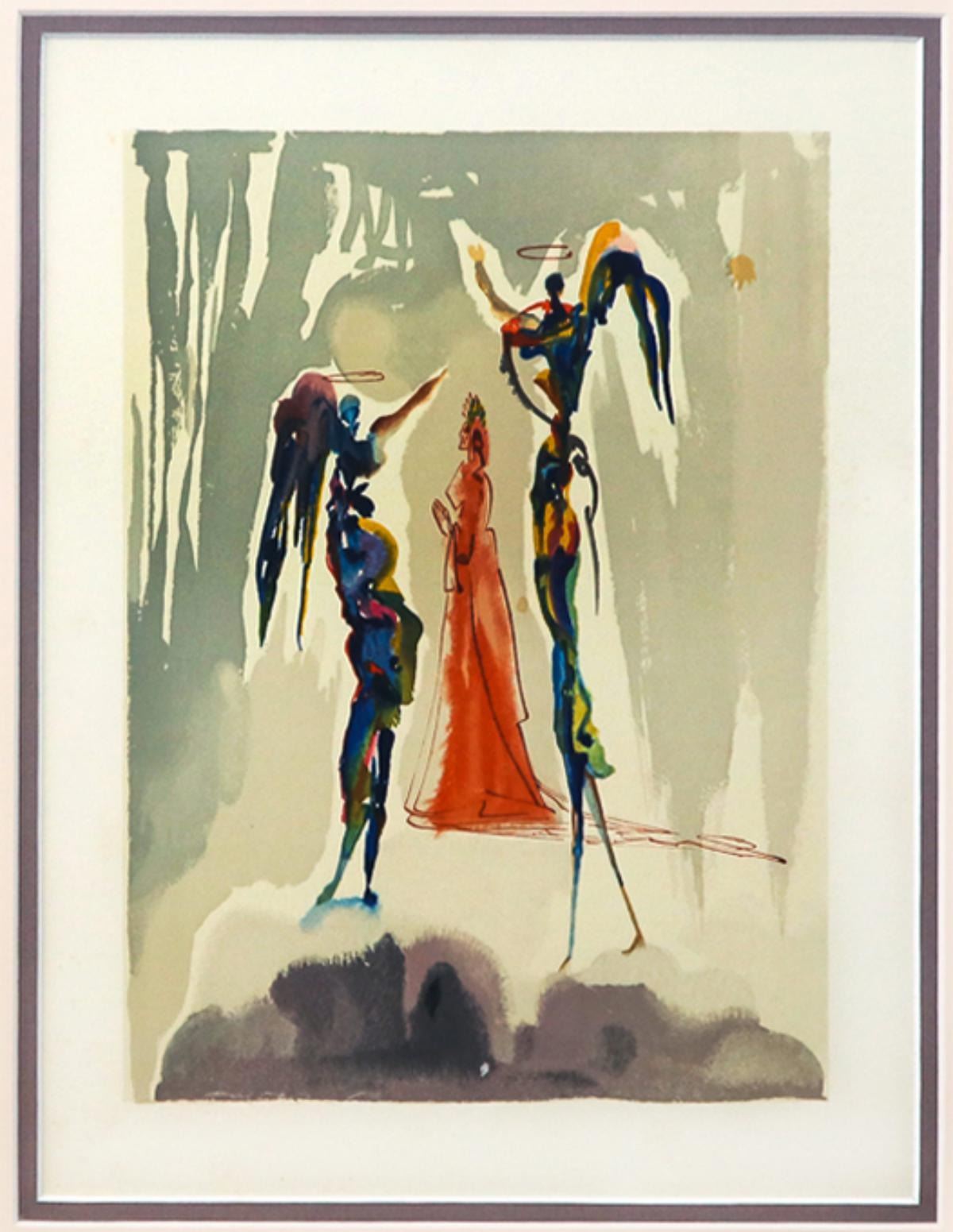 Salvador Dali- Original Color Woodcut on B.F.K. Rives Paper "Paradise 27"
