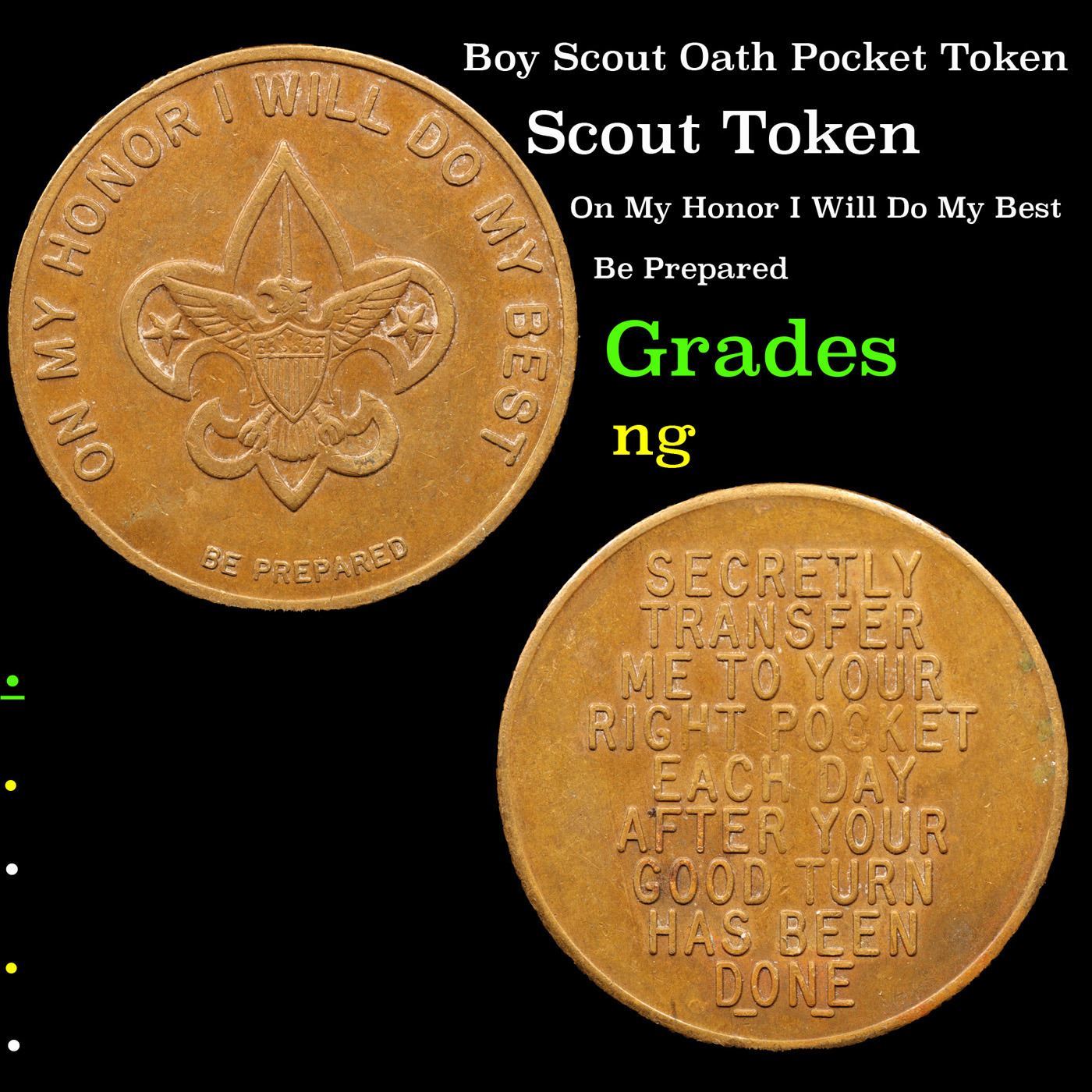 Boy Scout Oath Pocket Token Grades ng