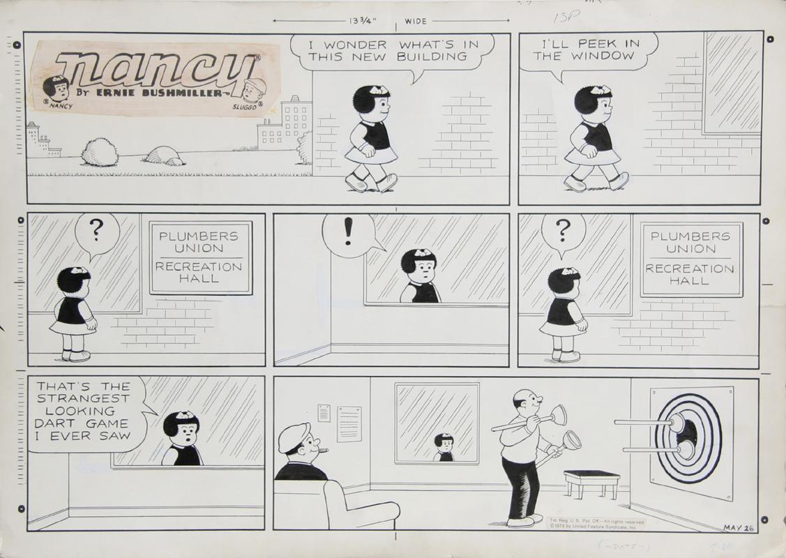 Ernie Bushmiller, Nancy, Original Comic Strip Drawing