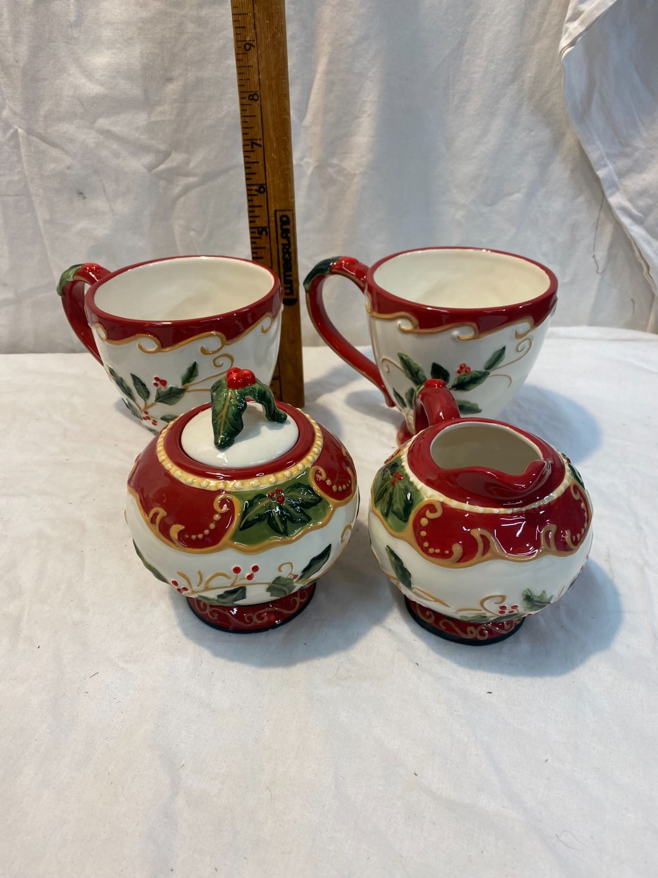 Stokes coffee mugs and cream and sugar