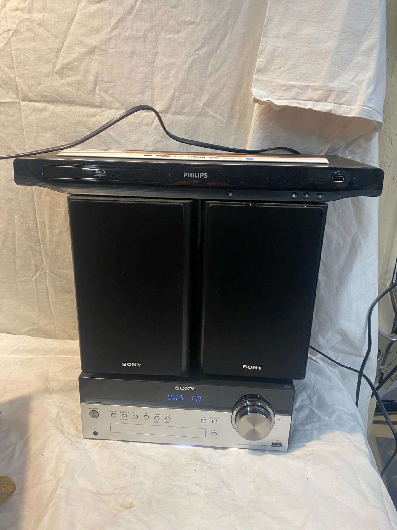 Sony home audio system and Philips blue ray player