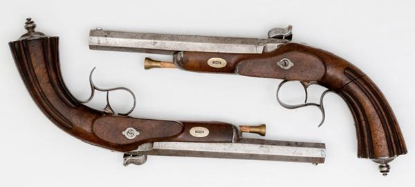 Pair of French Dueling Pistols by Bastidue A' Toulouse,