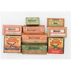 Lot of Nine Empty Peters Cartridge Boxes,