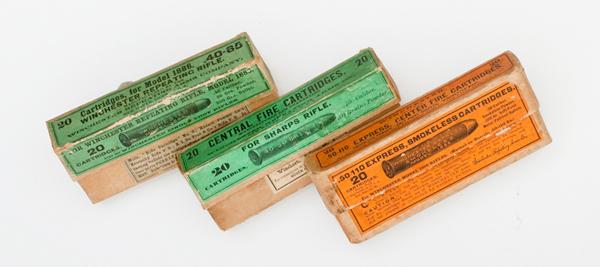 Lot of Three Empty Winchester Cartridge Boxes,