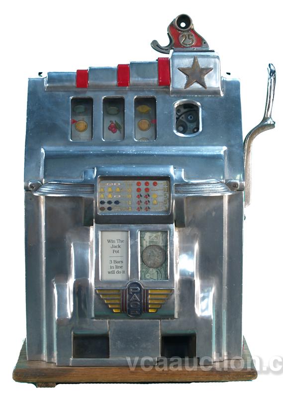25 Cent Pace Deluxe Cherry Bell Silver Star Slot Machin