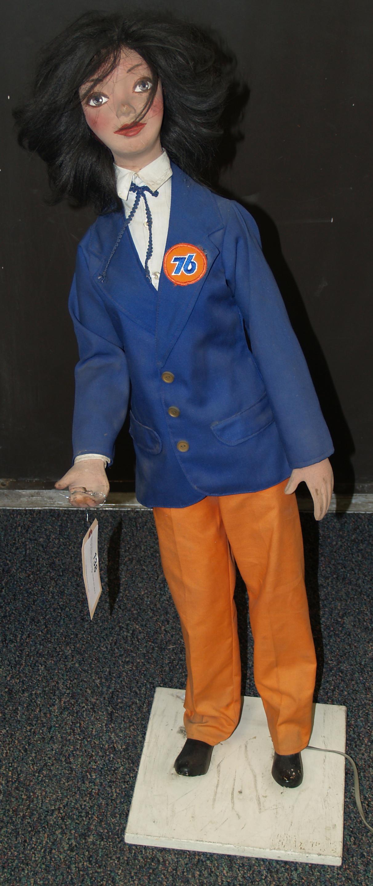 Mechanical "Union 76" Gas Station Greeter Girl, Blue