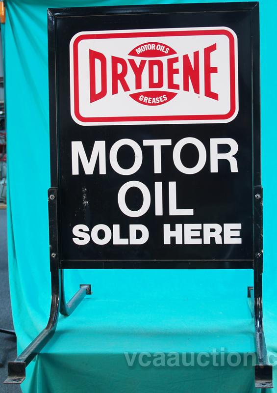 Drydene Motor Oil Sold Here Double Sided Metal Sidewalk