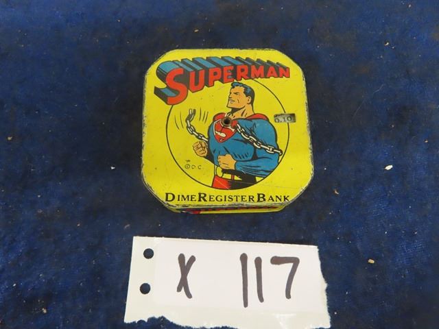 Metal Superman Dime Register Bank Metal Superman Dime Register Bank