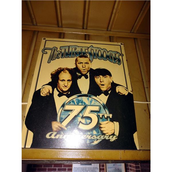 METAL THREE STOOGES 75TH ANNIVERSARY SIGN