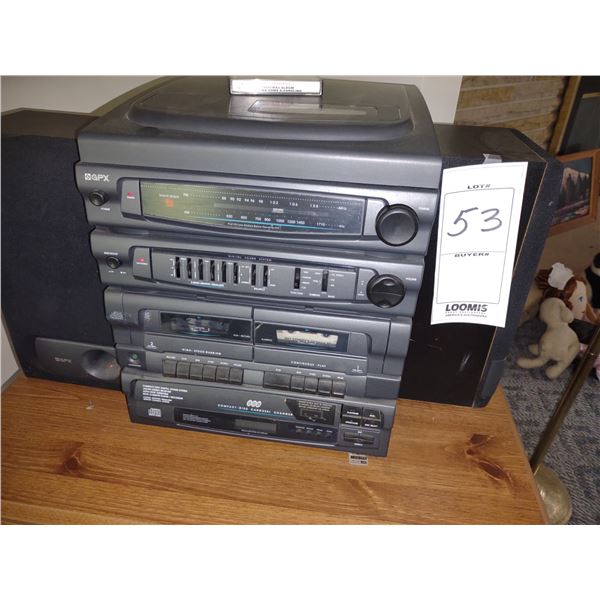 GPX COMPACT DIGITAL SOUND SYSTEM, AM/FM STEREO, TURNTABLE, DUEL ...