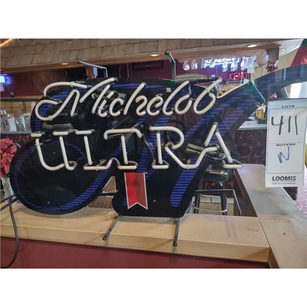 MICHELOB ULTRA NEON SIGN, 33" X 16", NOT WORKING