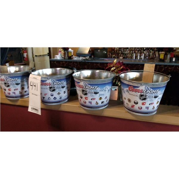 SET OF 4 COORS LIGHT NHL BEER BUCKETS (X4)