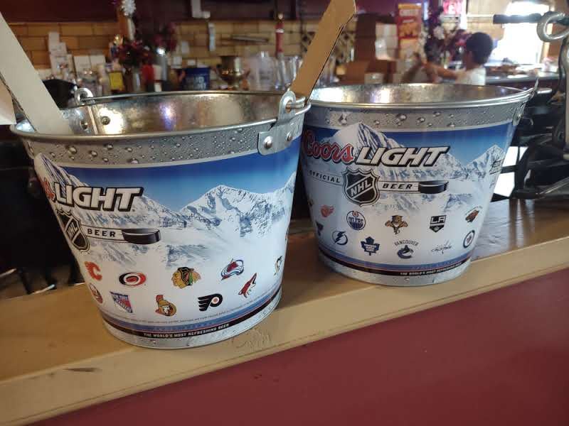 SET OF 4 COORS LIGHT NHL BEER BUCKETS (X4)