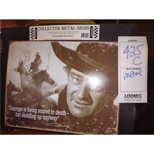 METAL JOHN WAYNE COLLECTOR'S SIGN