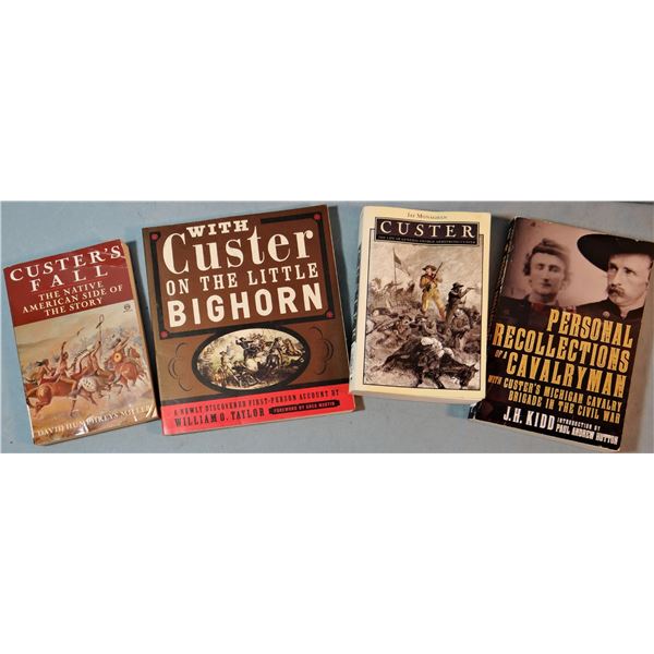 4 General Custer books, soft covers, With Custer On The Little Bighorn ...