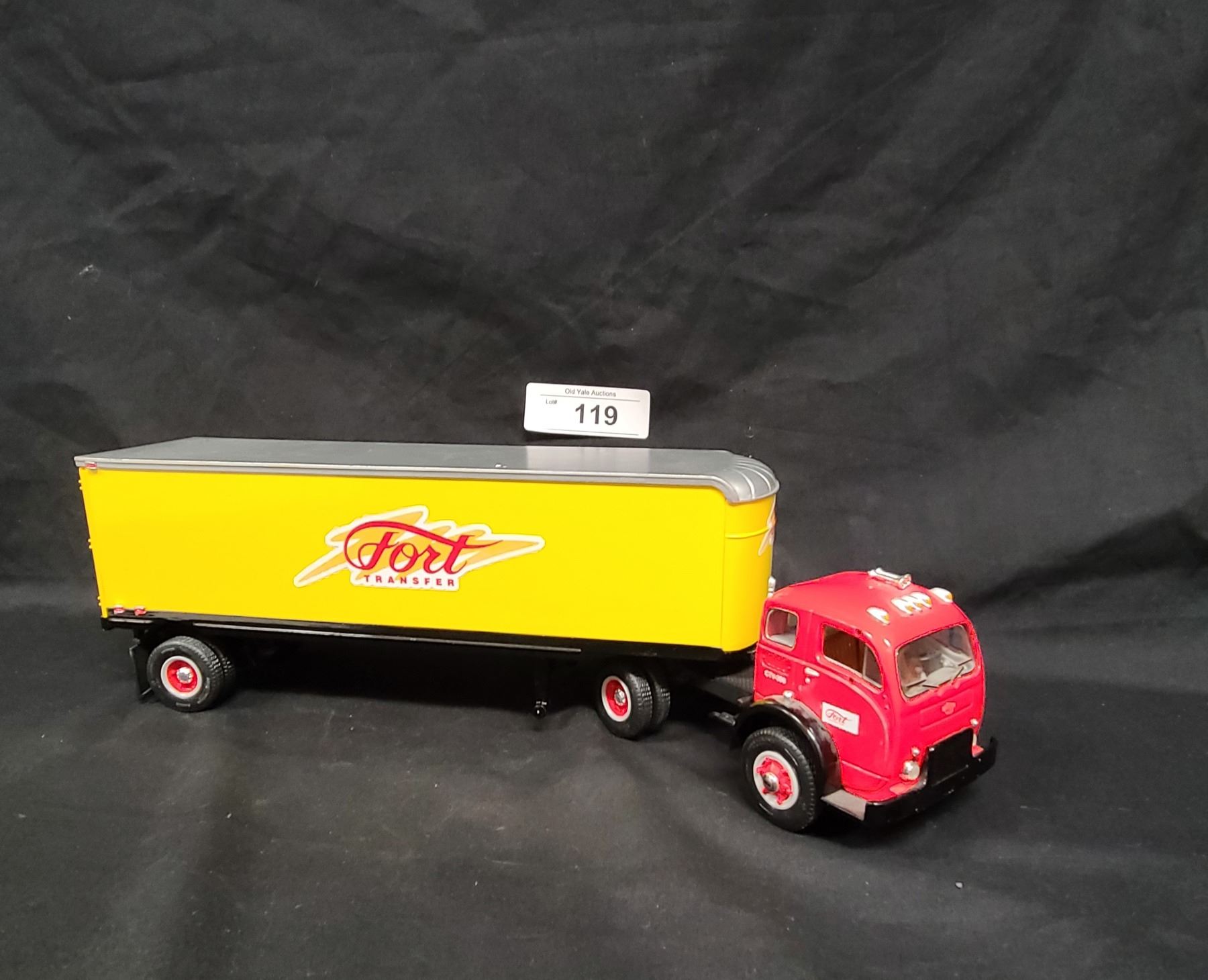 1940'S WHITE 3000 FORT TRANSFER DIE CAST TRUCK & TRAILER