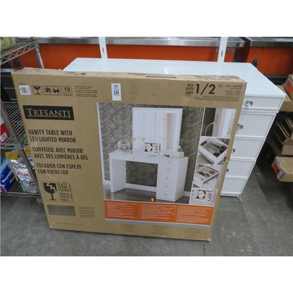 Tresanti Vanity Table W LED Mirror Tresanti Vanity Table W LED Mirror