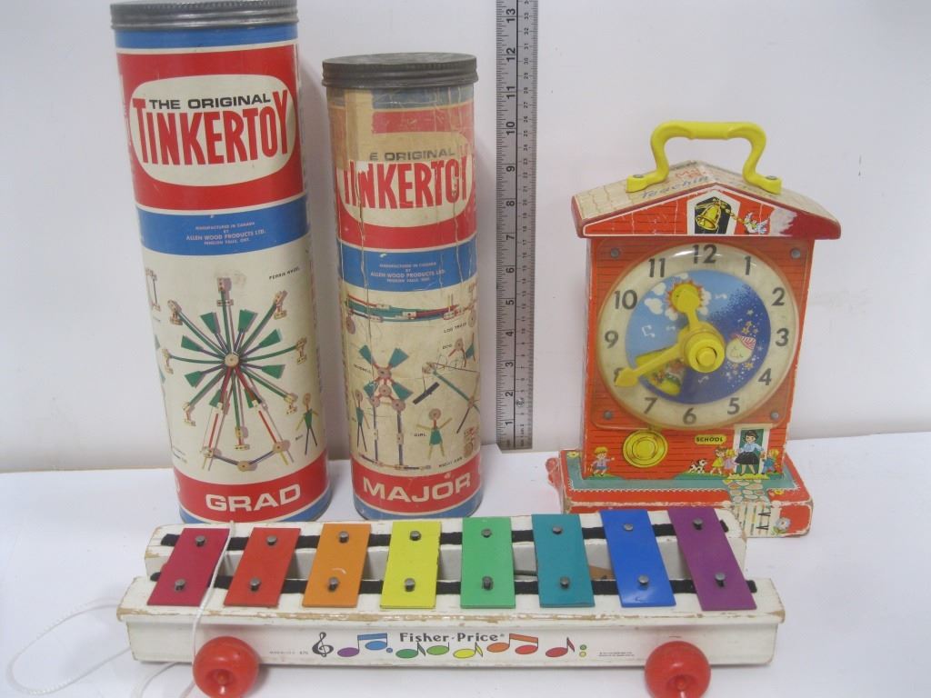 Vintage Tinkertoys, Fisher Price Teaching CLock e
