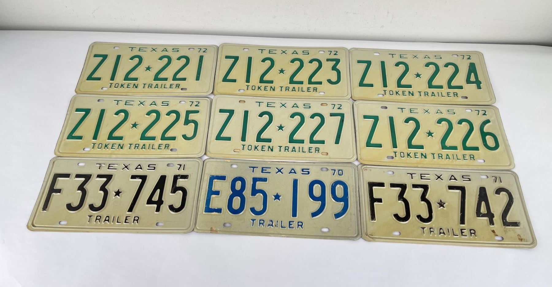 Texas Trailer License Plates 1970s