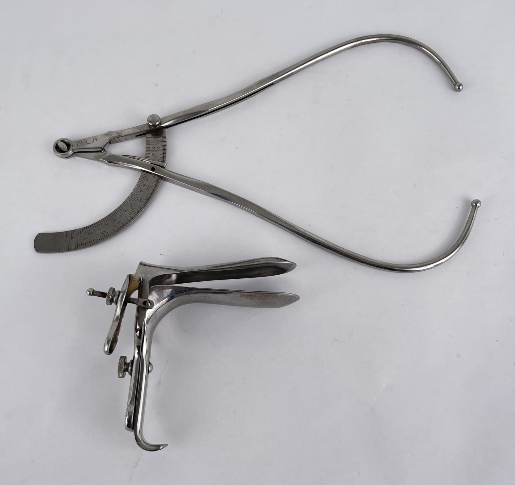 Pair of Stainless Steel Gynecologist Tools